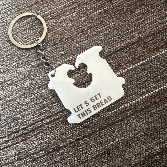 Amazon | Accessories | New White Bread Tie Lets Get This Bread Keychain ...